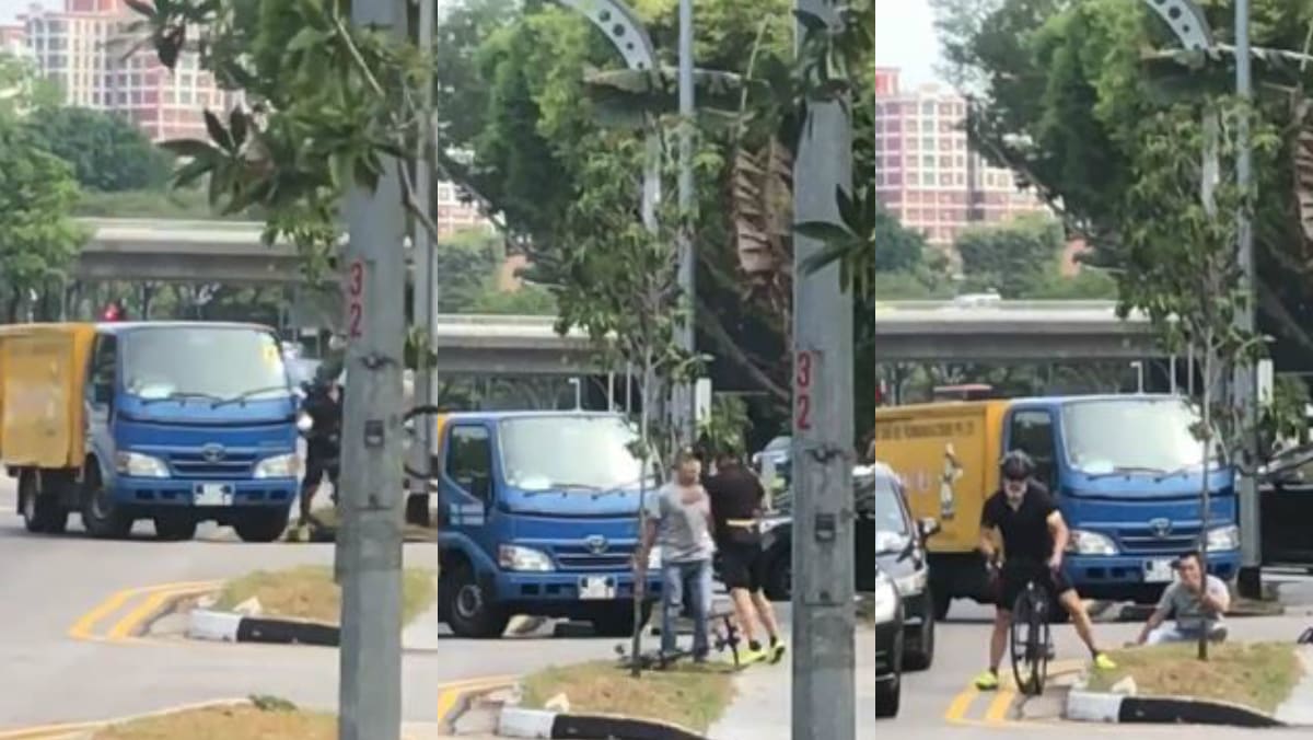 Lorry driver arrested in Jalan Eunos road rage case, cyclist assisting ...