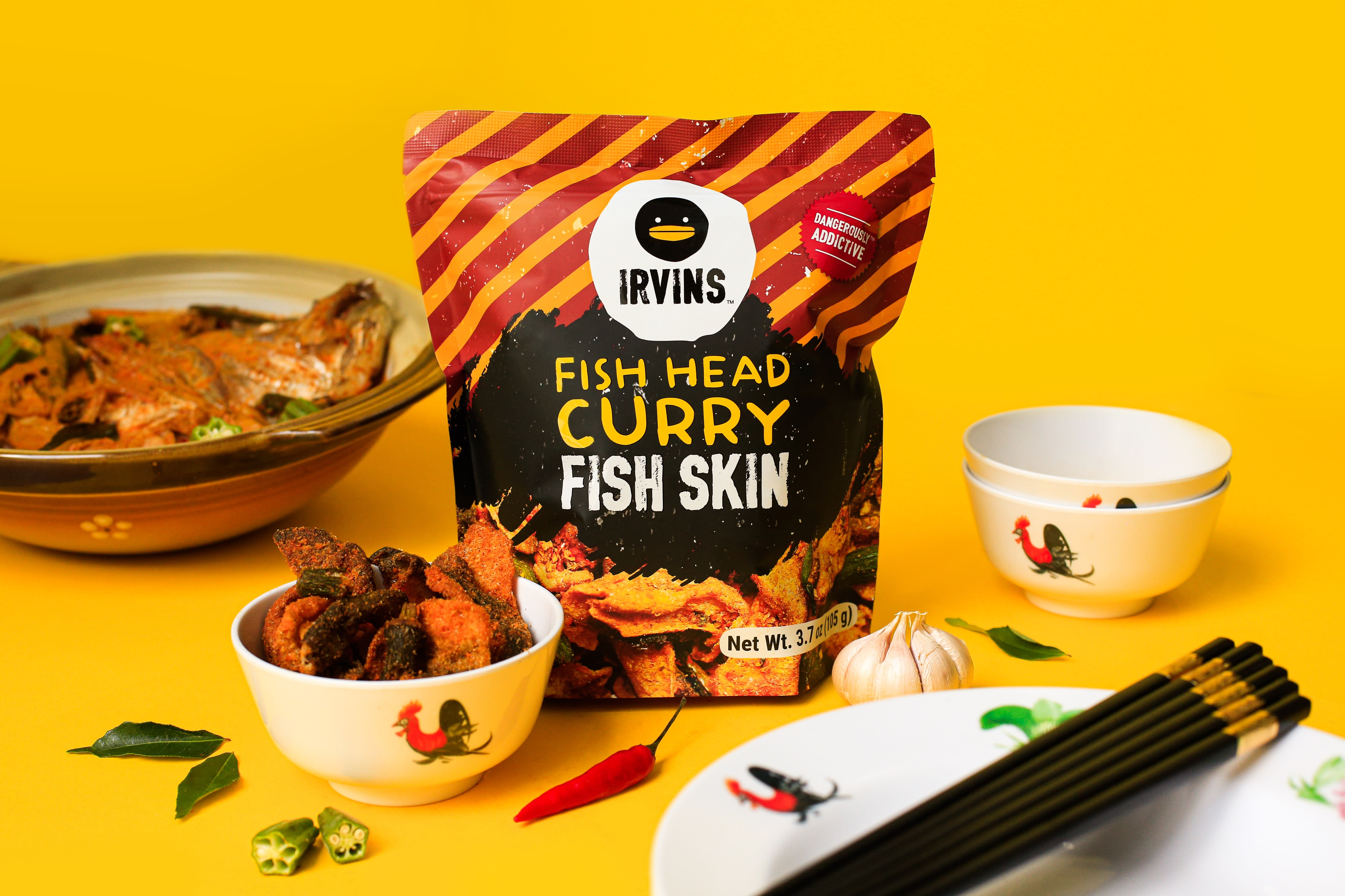 Irvins Launching Fish Head Curry-Flavoured Fish Skin - 8 Days