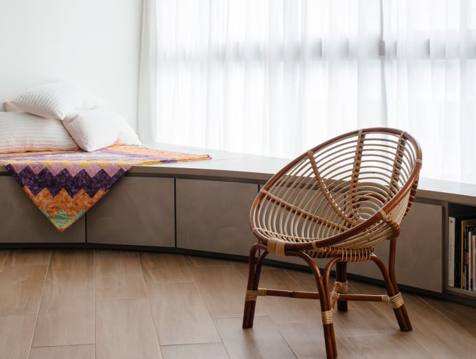 Transforming a 980 sq ft HDB flat with a tricky curved wall into a ...