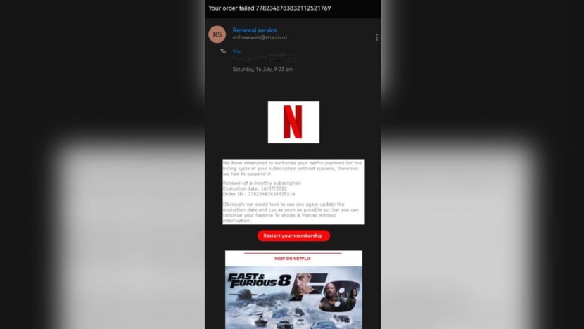 At least S$12,500 lost this month to Netflix phishing scams - CNA