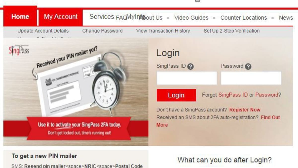 IDA extends sign-up period for SingPass two-factor authentication - TODAY