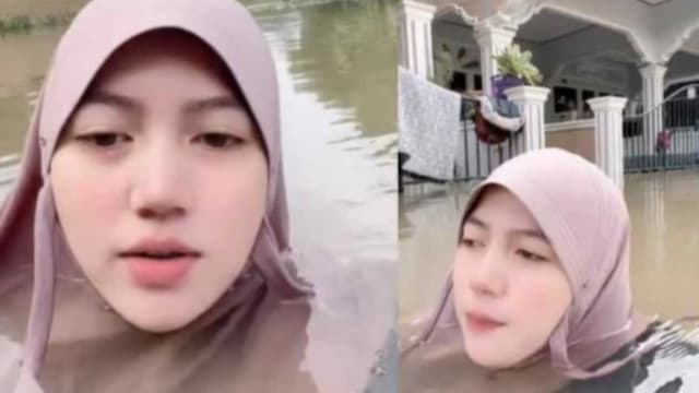 遇水灾水淹剩头 马国女拍视频宣传正能量与化妆品引议 - 8world