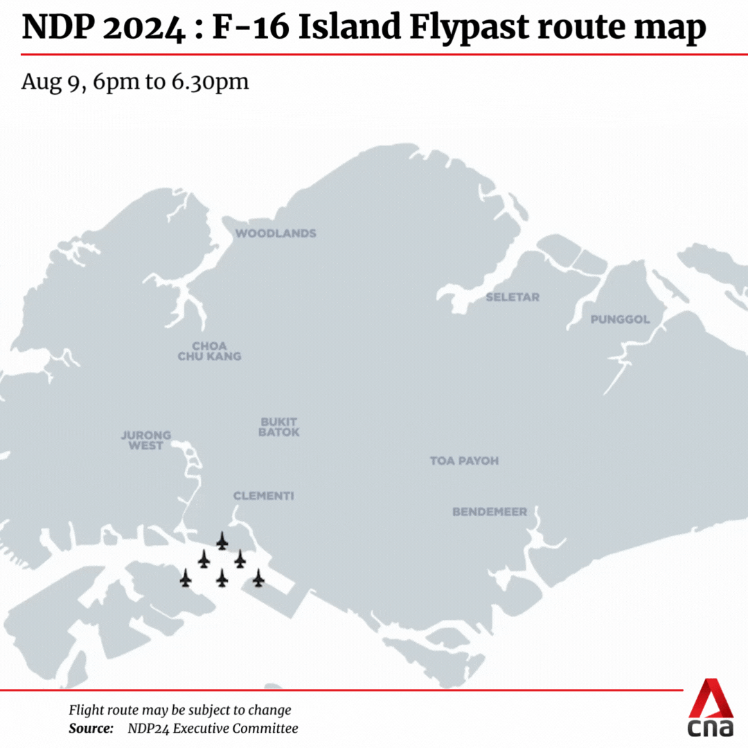 NDP 2024: Where to watch the flag flypast and F-16s in the heartlands - CNA