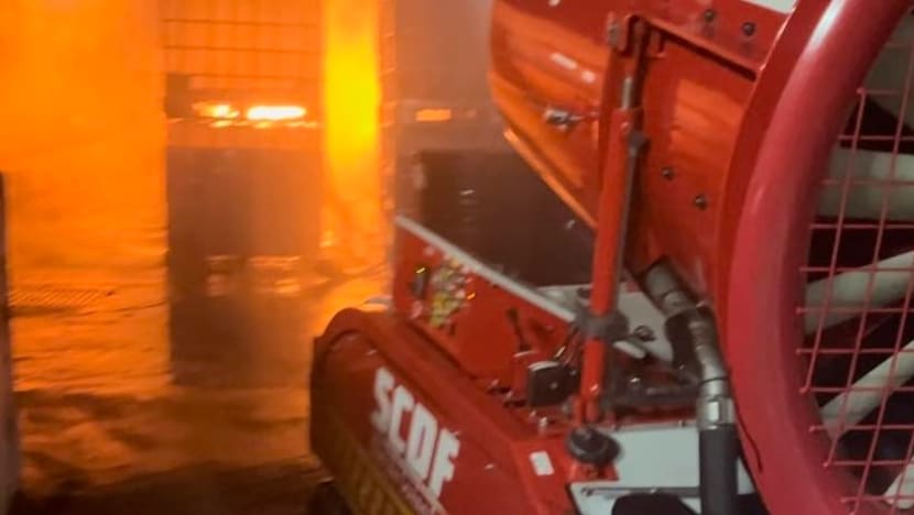 Fire engulfs Tuas factory storing chemicals, disrupting MRT services in ...
