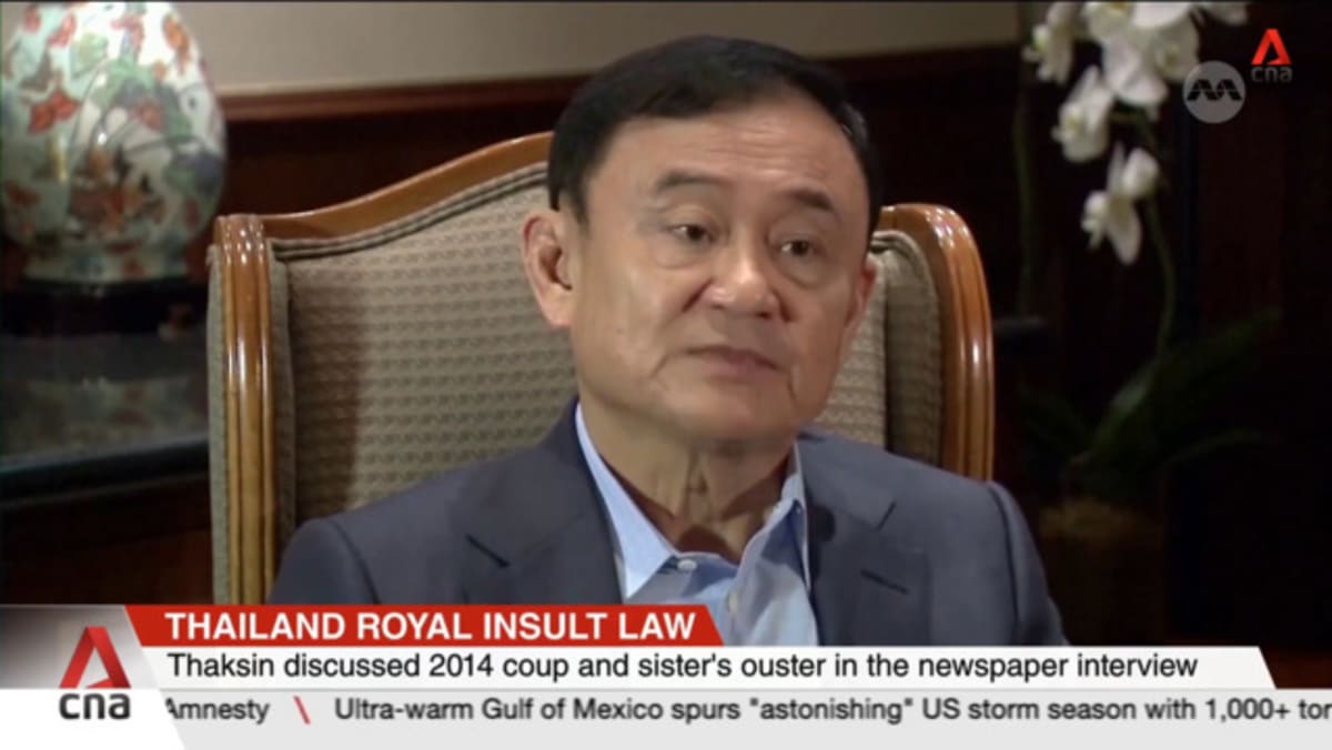 Former Thai PM Thaksin to be indicted in royal insult case - CNA