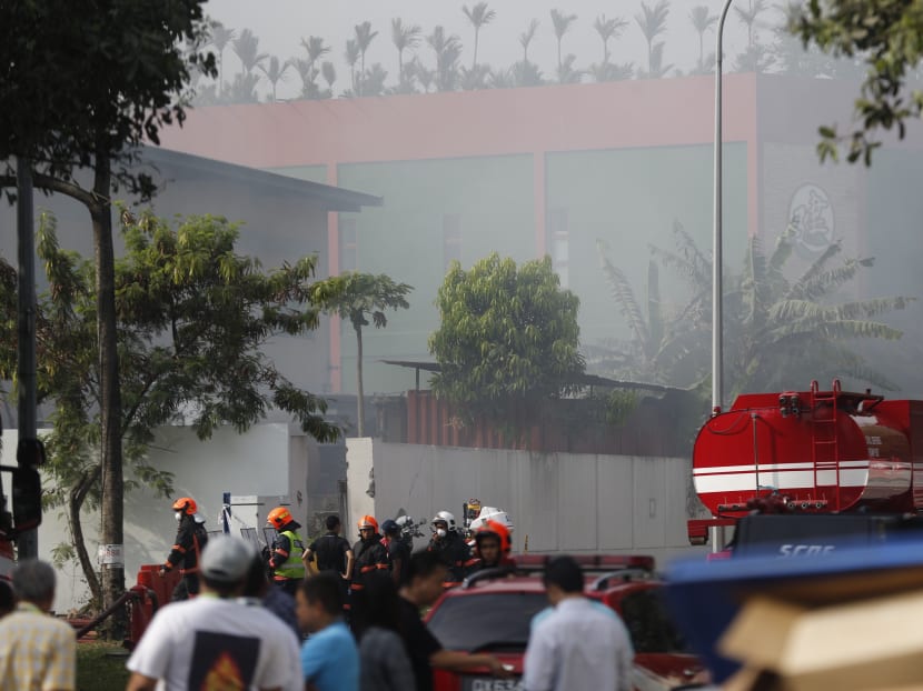 Firefighters battling early-morning blaze at Kranji recycling company ...