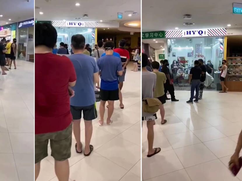 Long Queues For Haircuts Before Newly-Tightened Circuit Breaker Rules ...