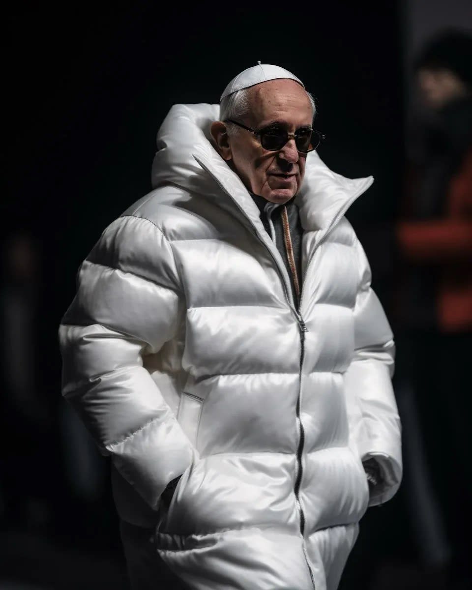 Those viral images of Pope Francis looking stylish in a white puffer ...