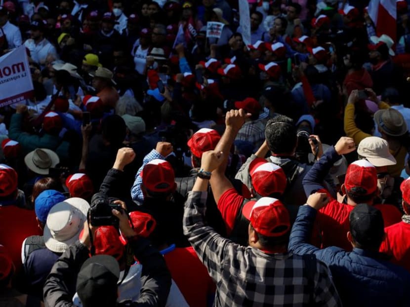 Tens Of Thousands March In Mexico City To Support President Today