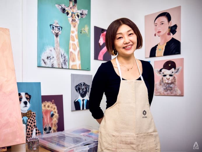 Jeanette Aw’s makeup artist, Elain Lim, creates paintings from expired ...
