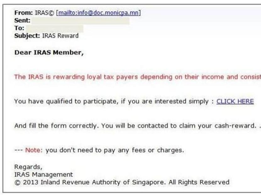 IRAS lodges police report against scam email using its name - TODAY