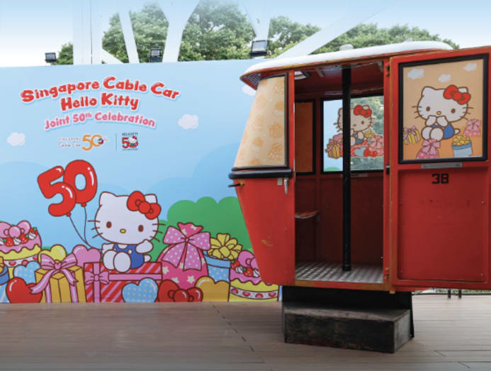 Take a ride on Hello Kitty-themed cable car cabins from Jun 1 - CNA ...