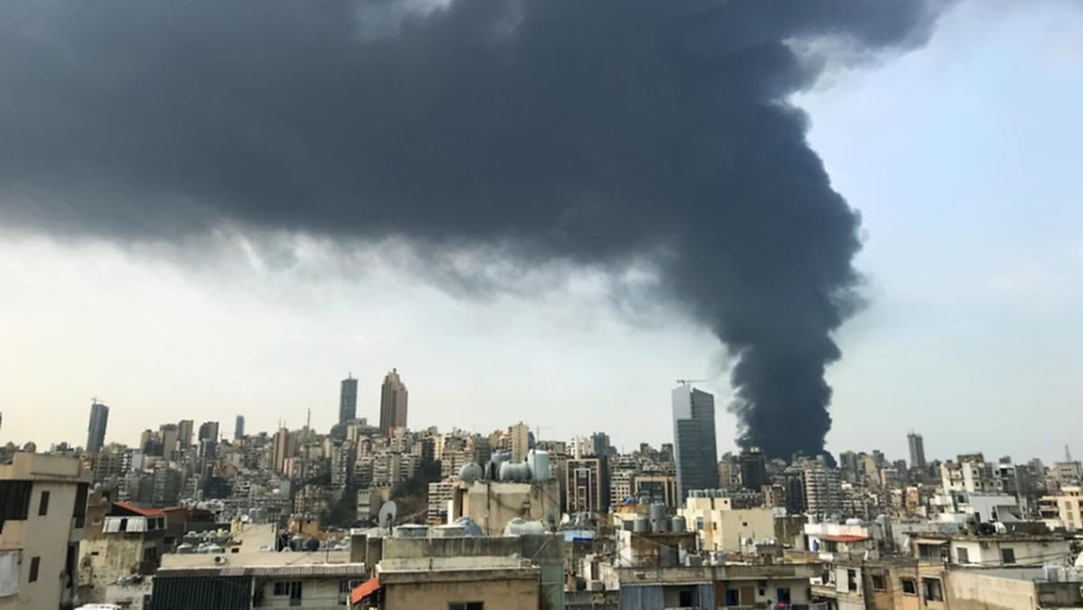 Large fire erupts in Beirut port area, about a month after massive ...