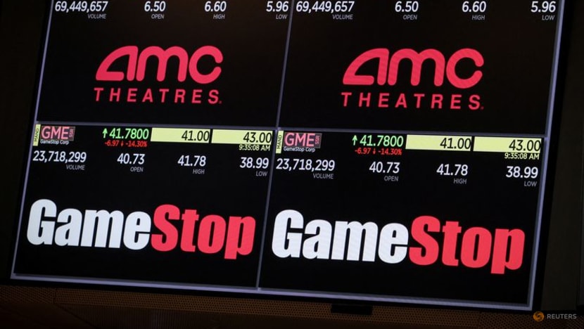 GameStop, AMC tumble as two-day rally in meme stocks loses momentum - CNA