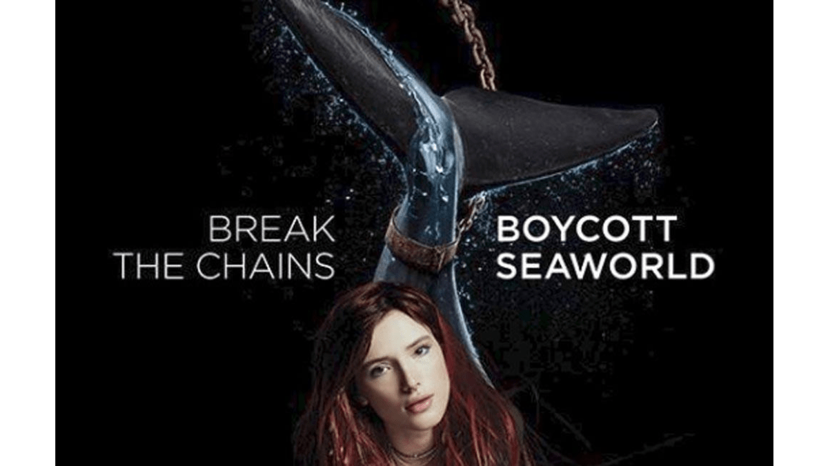 Bella Thorne throws shade at SeaWorld in PETA campaign - 8days