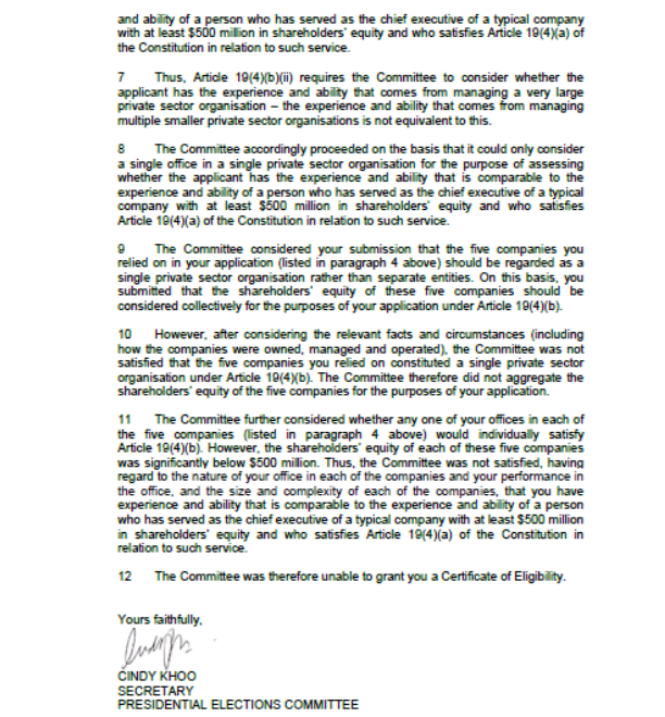 Presidential Elections Committee makes public its reasons for rejecting ...