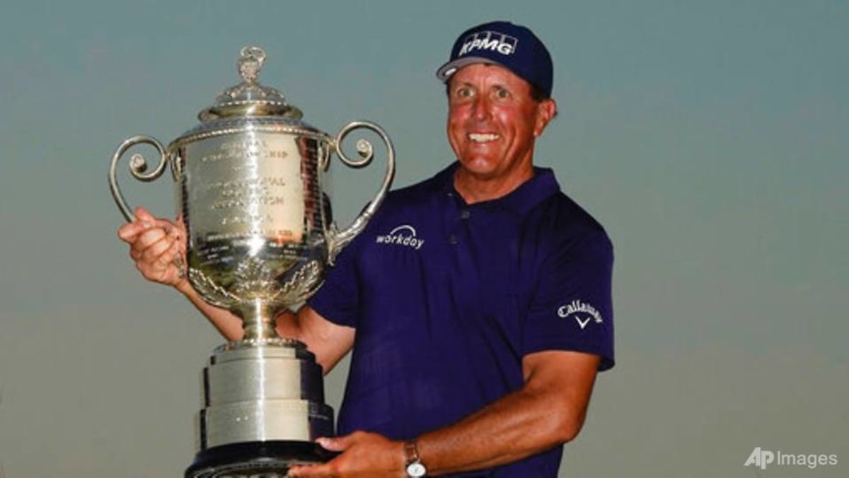 Golf: Mickelson becomes oldest major winner at 50 with epic PGA ...