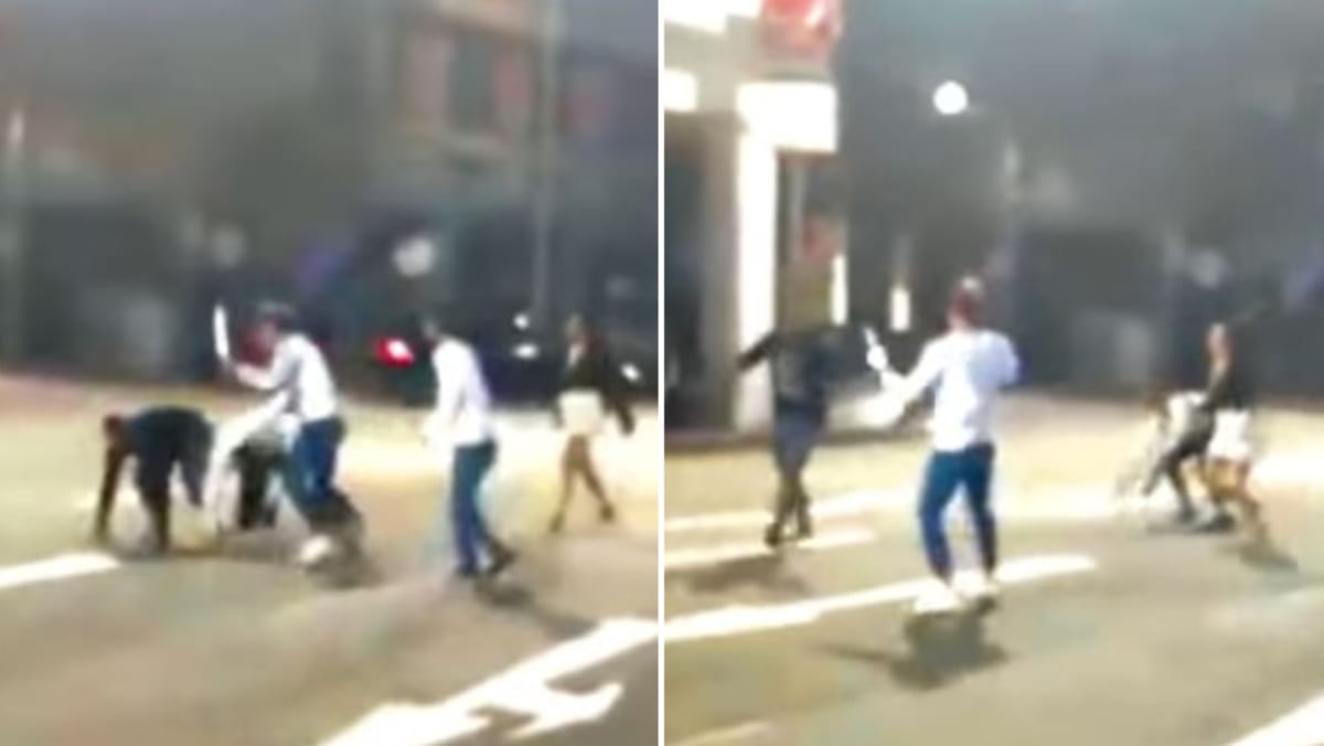 People filmed fighting in middle of road at night, police investigating ...