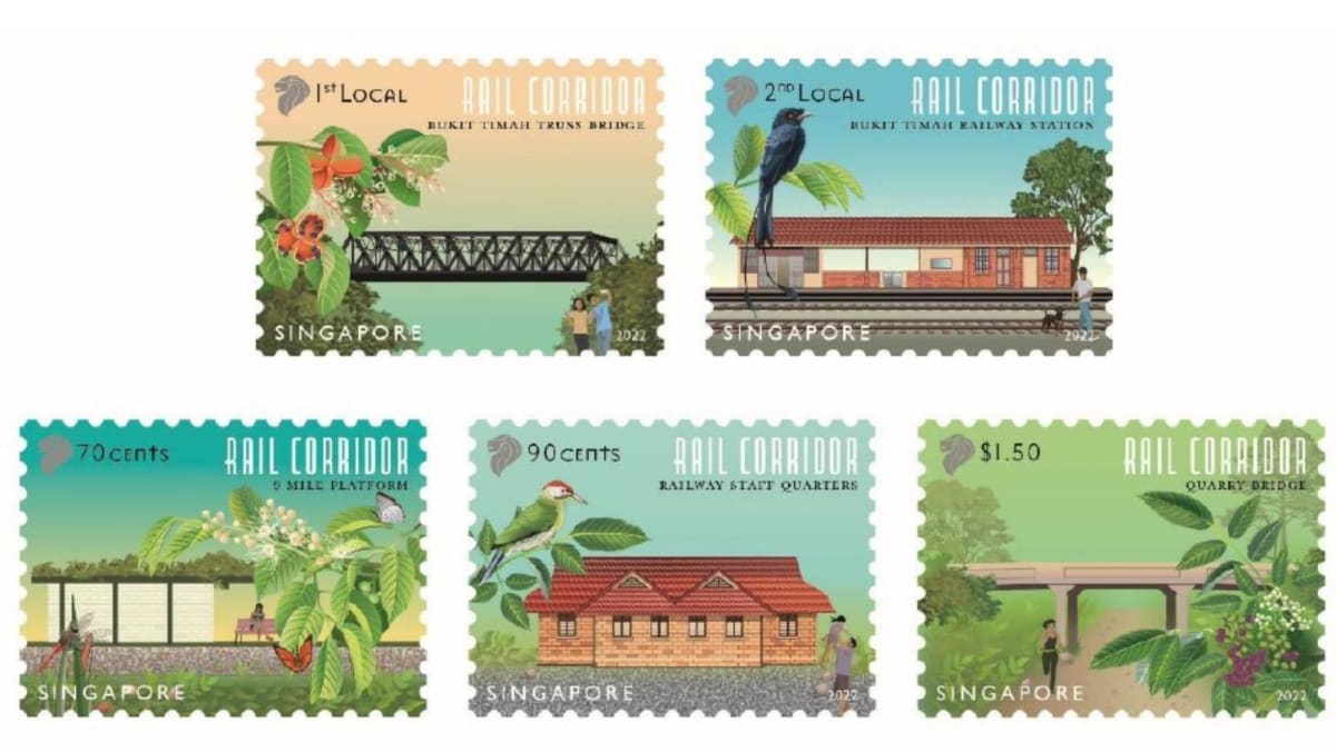 SingPost releases stamps featuring different landmarks of Rail Corridor ...