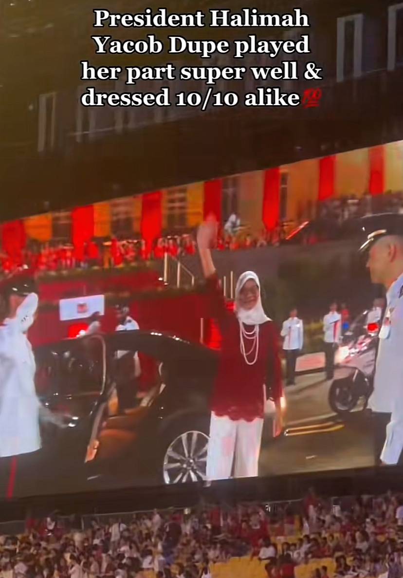 NDP Volunteers Standing In For President Halimah Yacob and PM Lee Go ...