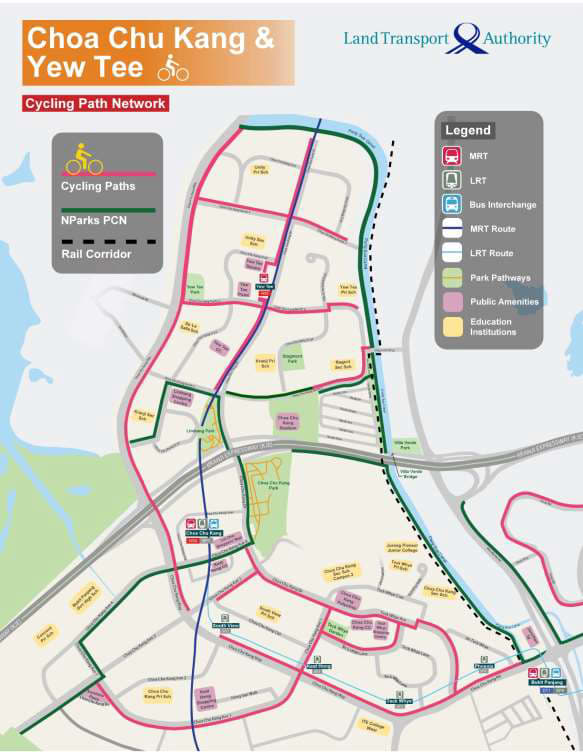 11km of cycling paths between Choa Chu Kang and Yew Tee completed - CNA