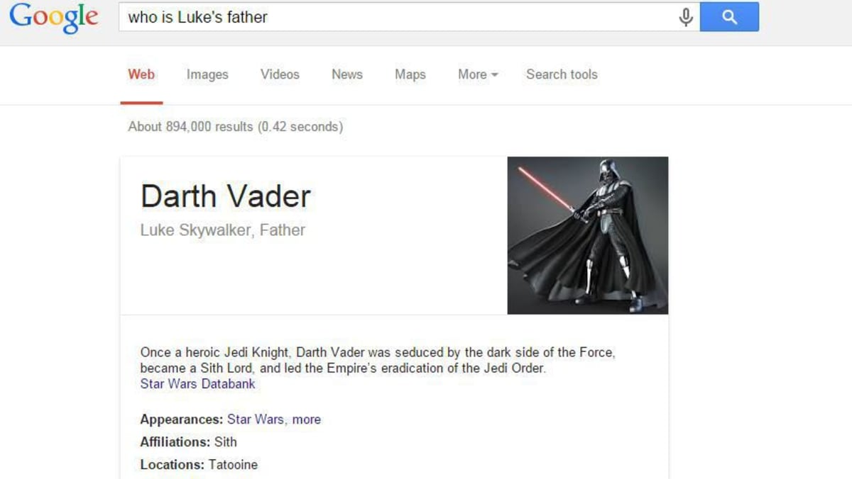 Google tractor-beams Star Wars universe into knowledge graph - TODAY