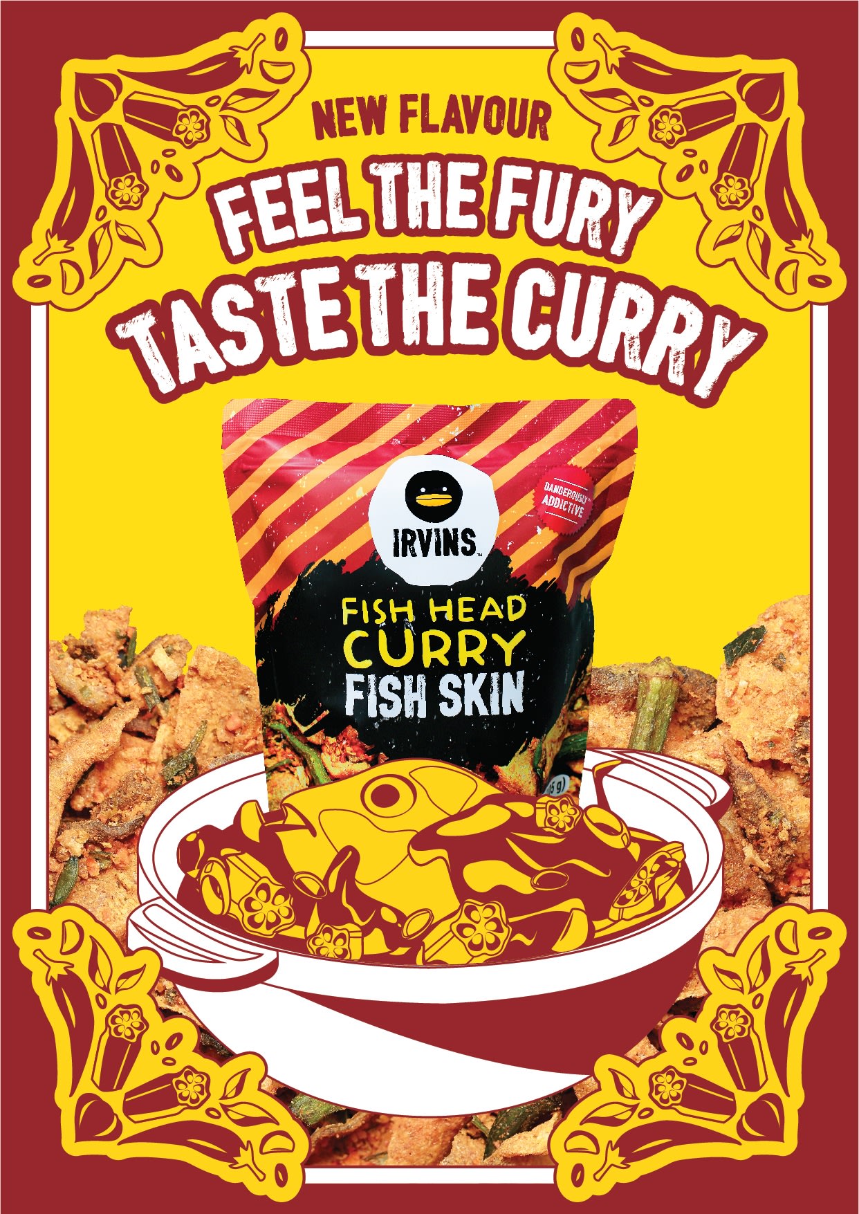Irvins Launching Fish Head Curry-Flavoured Fish Skin - 8 Days
