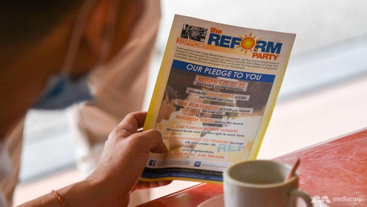 GE2020: Reform Party launches manifesto focusing on building 'fairer ...