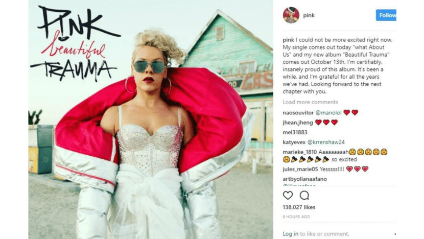 Pink announces new Beautiful Trauma album - 8days