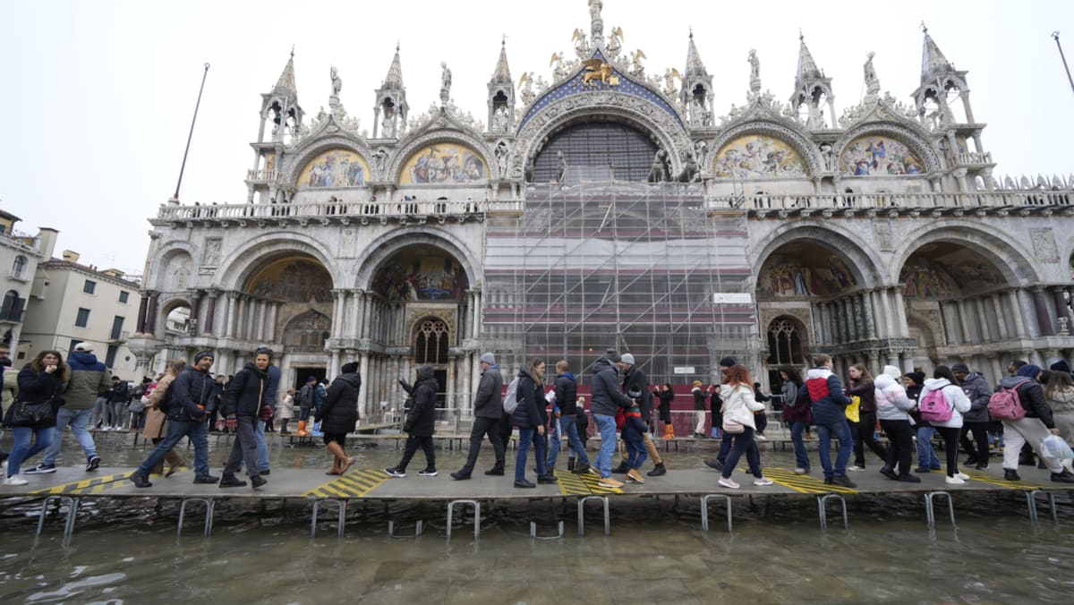 Climate activists pour mud and chocolate milk on St Mark's Basilica in ...
