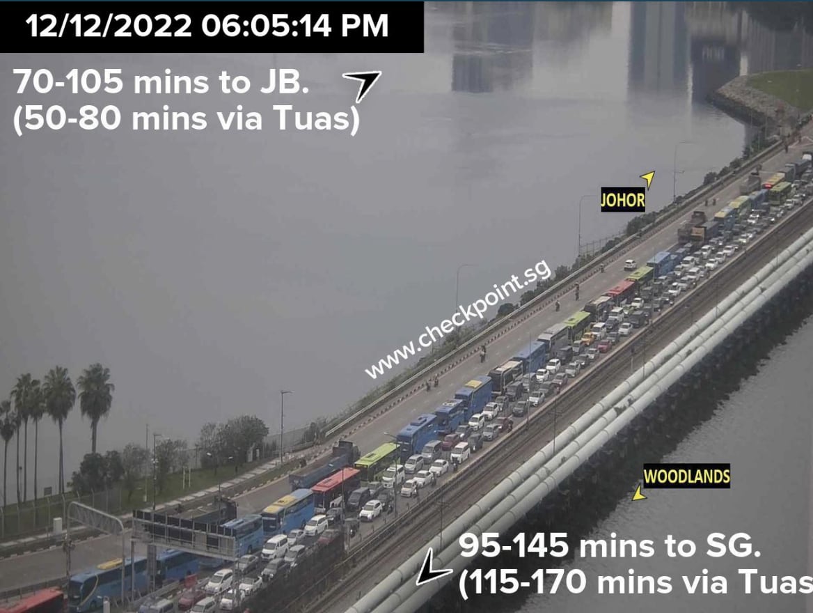 Continued heavy traffic on Causeway into JB amid Singapore, Malaysia ...