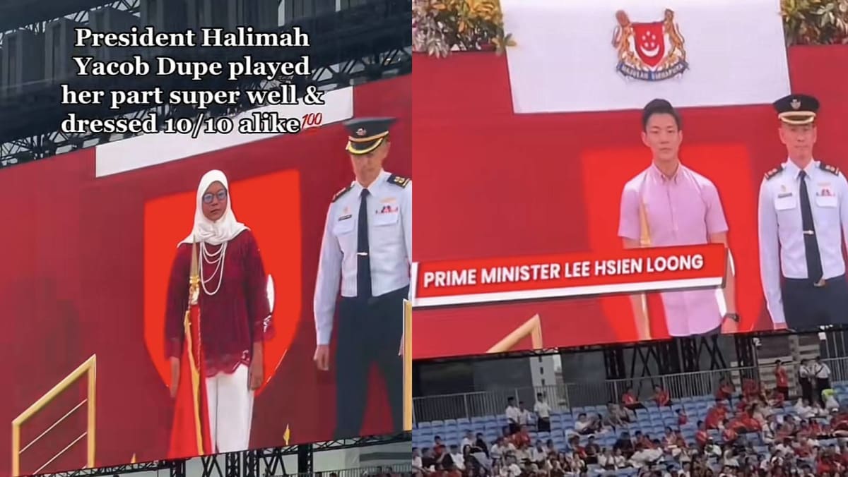 NDP Volunteers Standing In For President Halimah Yacob and PM Lee Go ...