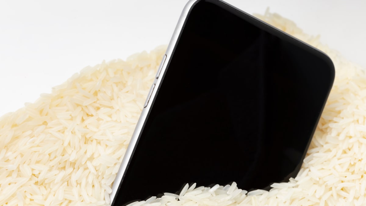 Should you put a wet phone into uncooked rice? Apple says no — here's ...