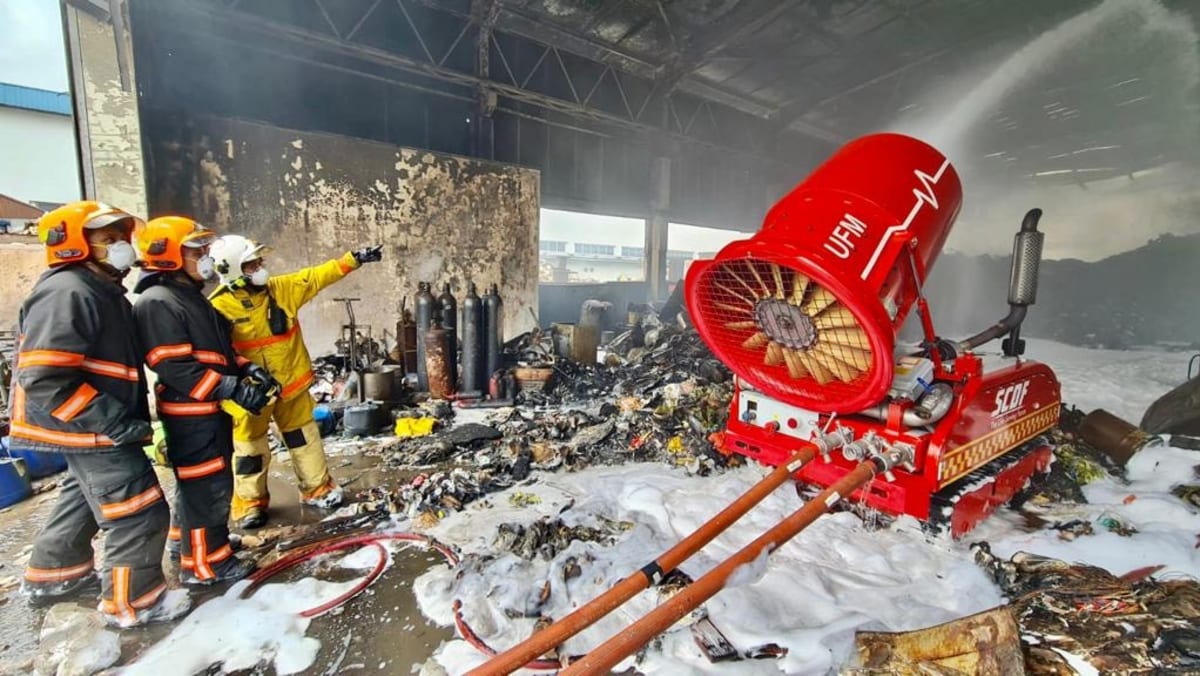 50 firefighters deployed to extinguish warehouse fire at Gul Drive - CNA