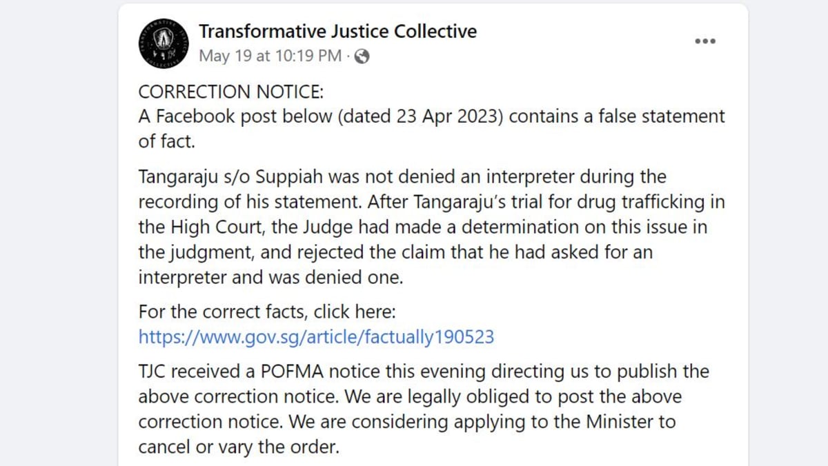 Authorities reject activist group's Pofma appeal over Facebook post on ...