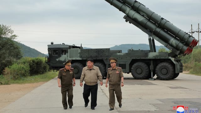 金正恩视察新型600毫米口径多管火箭炮发射器试射 - 8world