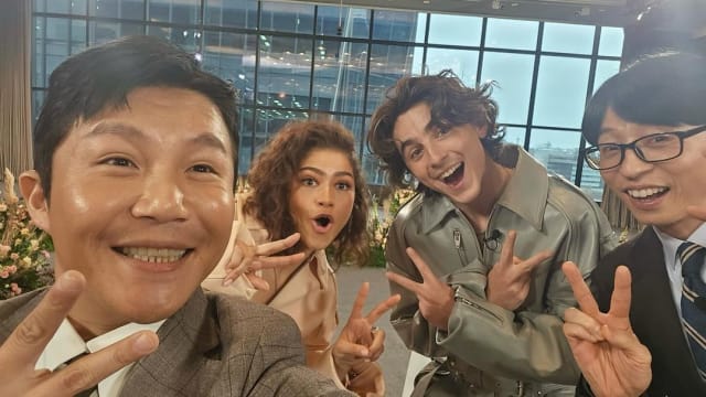 Timothée Chalamet、Zendaya与刘在石惊喜同框！ - vibes by 8world