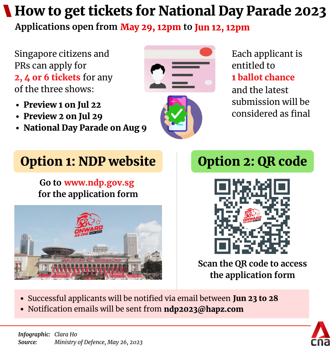 Ticket applications for NDP 2023 and preview shows to open on May 29 - CNA