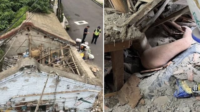 台湾民宅突崩塌 遭活埋妇女露手臂求救 - 8world