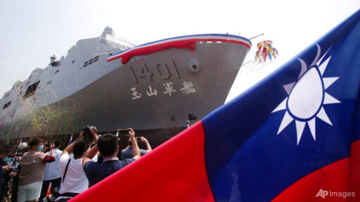 Taiwan bolsters navy with unveiling of new amphibious warfare ship - CNA