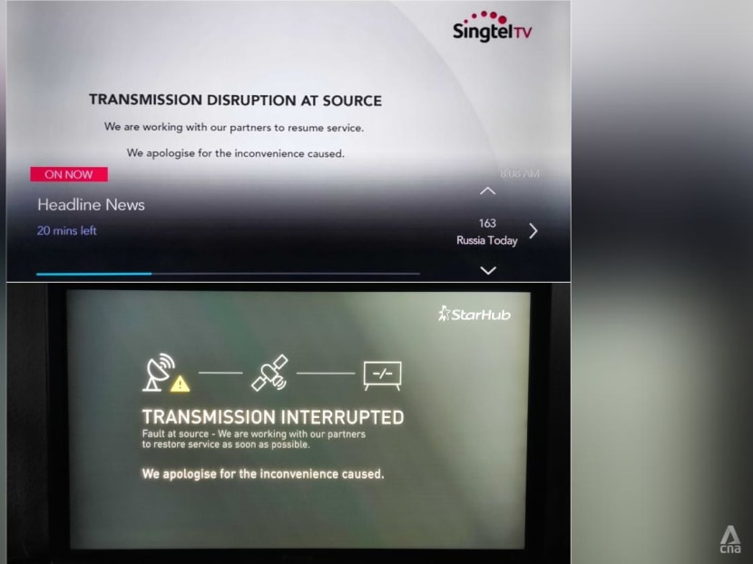 Russian news channel RT unavailable on StarHub, Singtel due to transmission disruption 'at ...