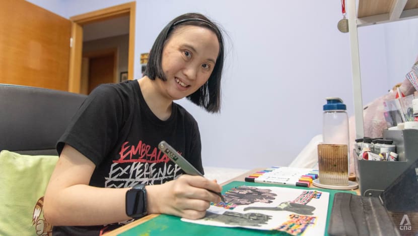 'I just feel happy': Artist with Down syndrome finds joy creating 'art ...