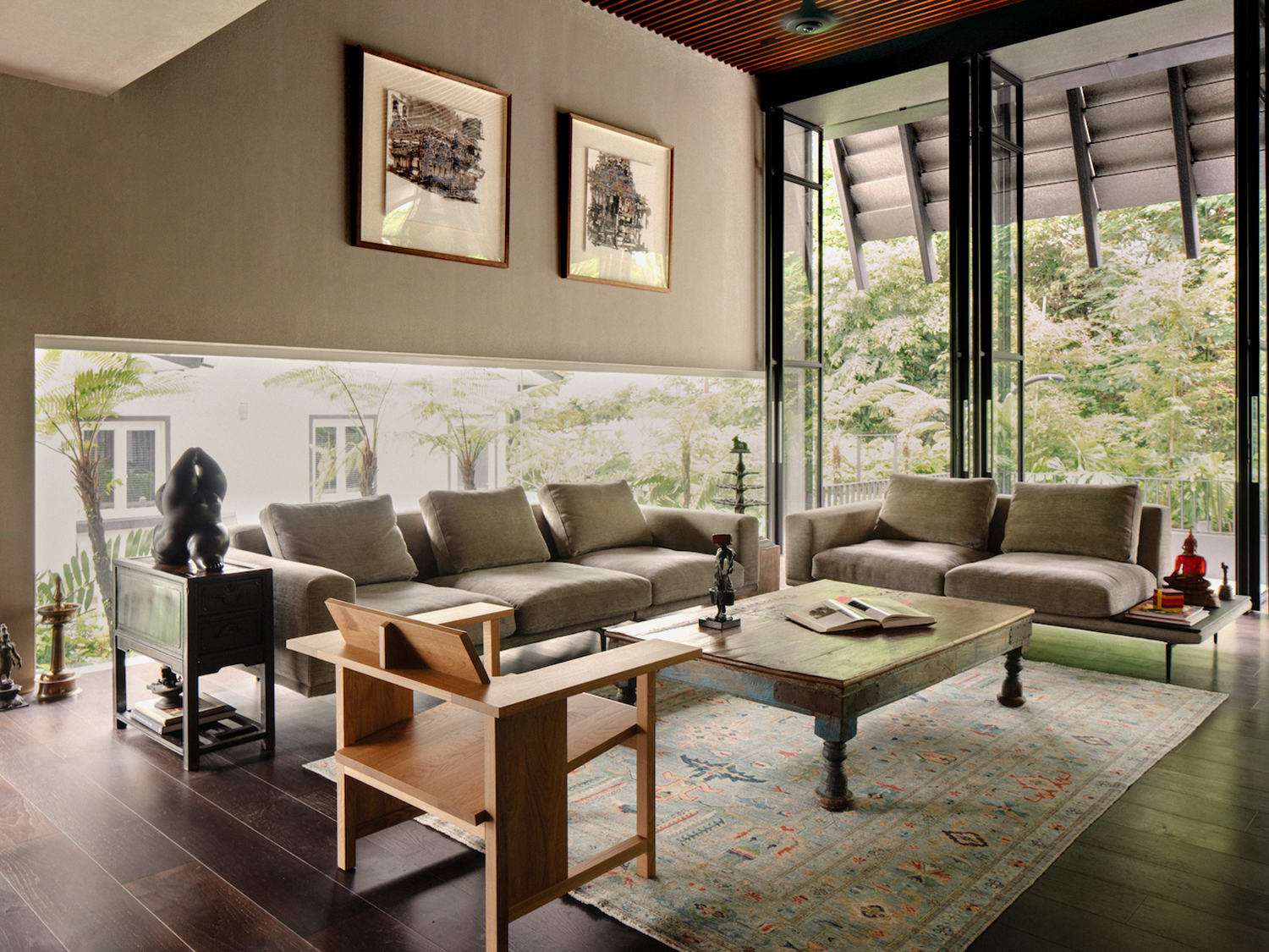 Singapore home tour: A 4-storey house with an unusual, slanted roof and ...