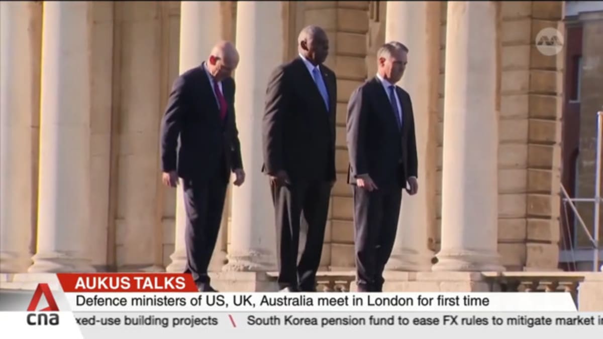 AUKUS defence ministers in London for first trilateral meeting held ...
