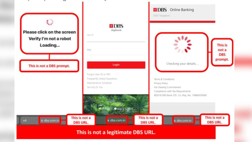 Police and DBS warn about SMS phishing scams - CNA