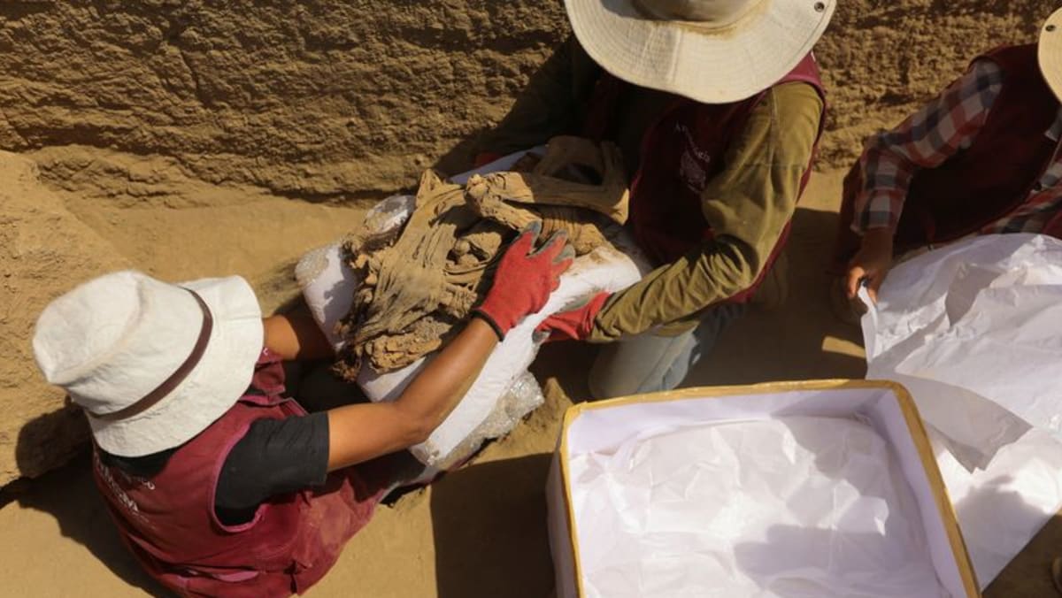Archaeologists in Peru find adolescent mummy wrapped in bundle - CNA