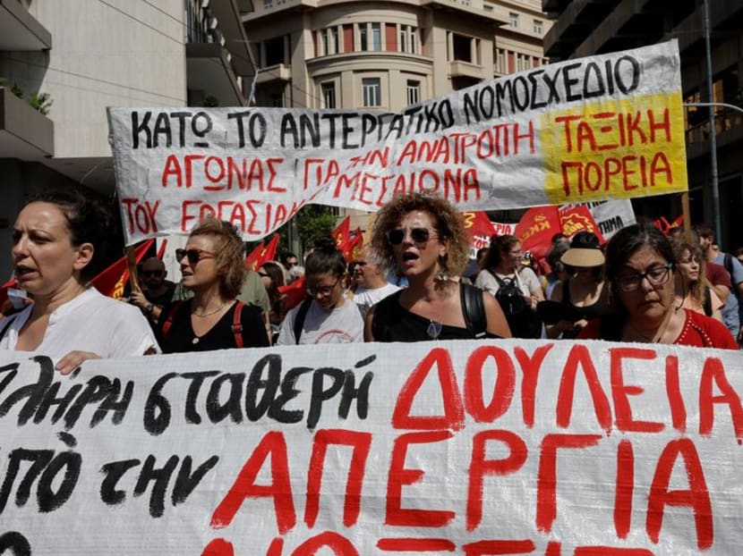 Thousands of Greeks rally as state workers strike over labour law plans ... Thousands of Greeks rally as state workers strike over labour law plans ...