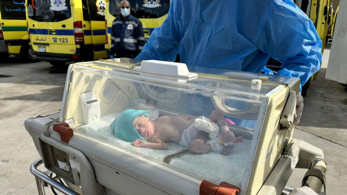 Gaza babies evacuated to Egypt as Hamas reports deadly hospital strike ...