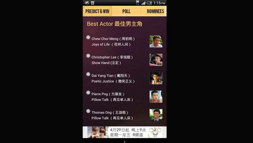 Toggle Now app brings users off-camera action at the Star Awards 2013 - CNA