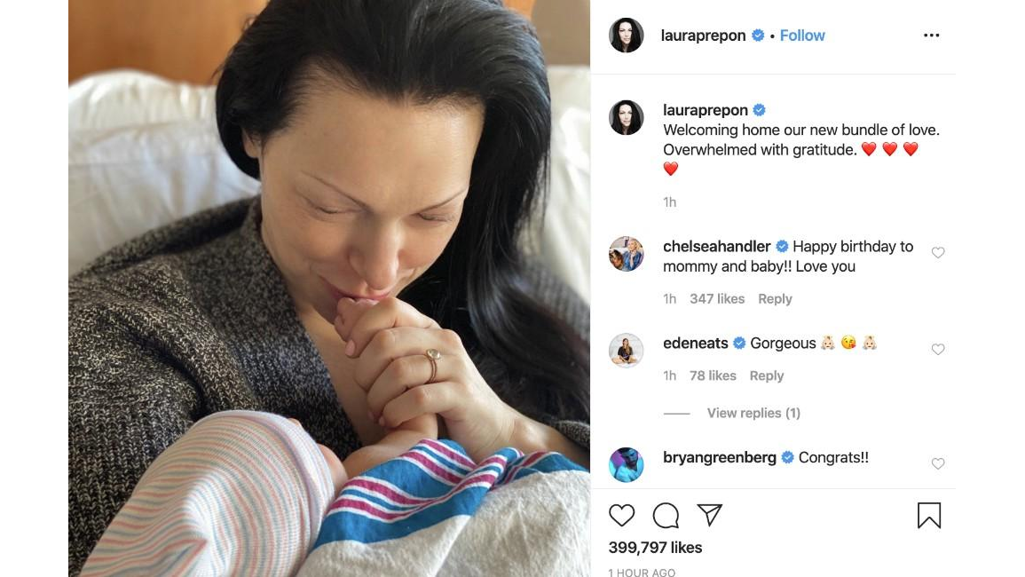 Laura Prepon gives birth to second child - 8days
